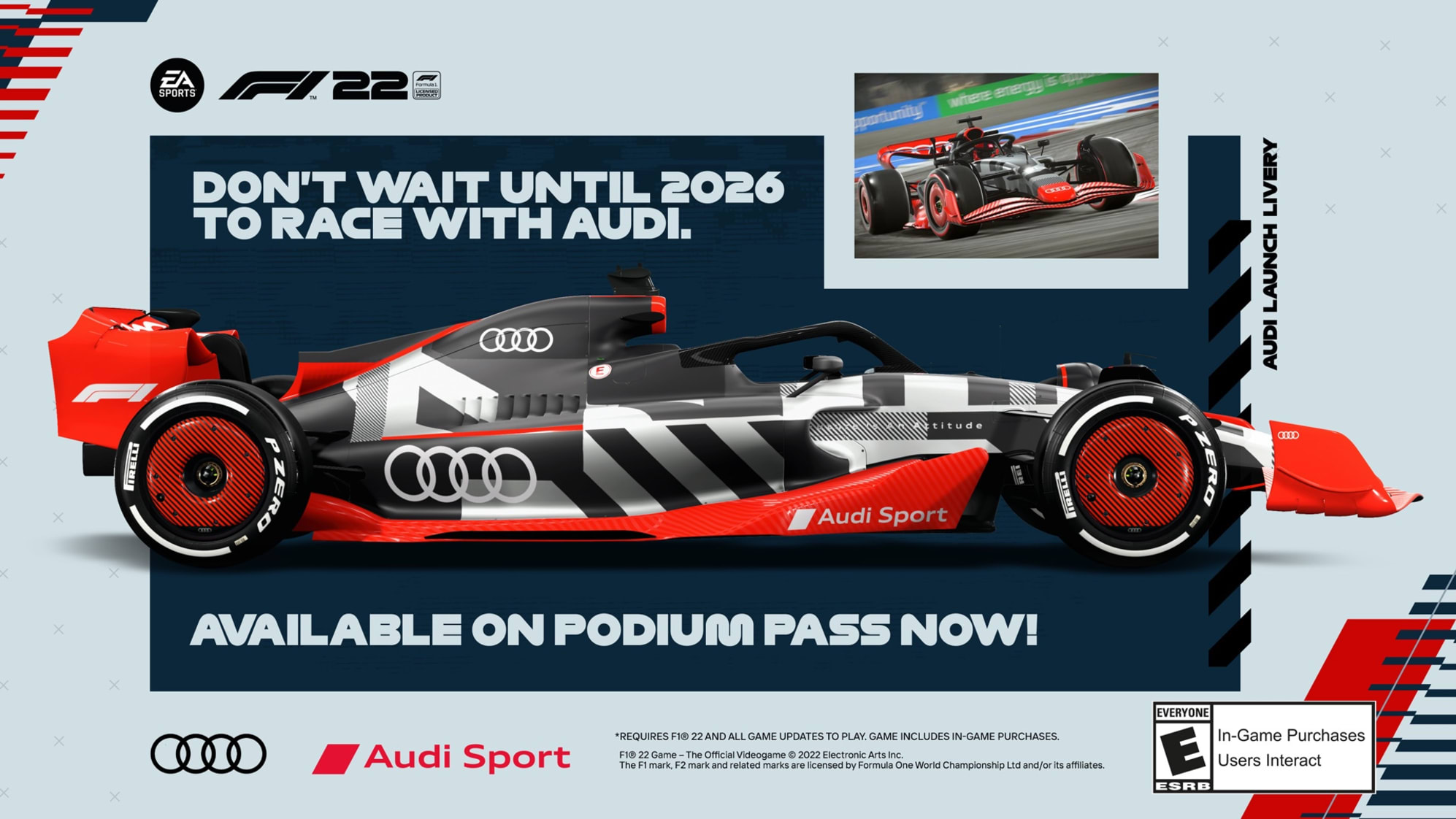 Audi’s eye-catching launch livery added to F1 22 video game | Formula 1®
