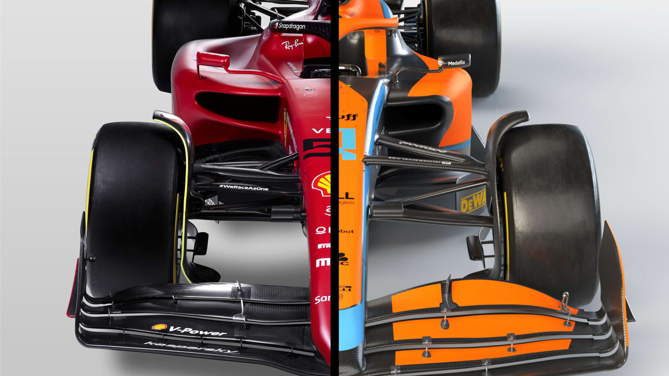 Front-on comparison of the F1-75 and MCL36 : r/Autosports